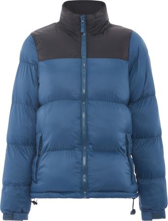 Mymo Wattierte Steppjacke Damen Dunkelblaugr&uuml;n Schwarz