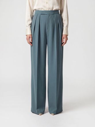Chlo&eacute; Pantalon de tailleur large en laine &agrave; taille haute et &agrave; pinces