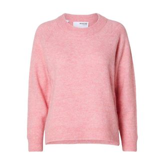Selected Damen SLFLULU LS Knit O-Neck B NOOS Strickpullover, Peony/Detail:Melange, XS