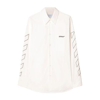 Off-white Homme, Chemises, Blanc, Taille: L Diag Outl Popl Over Shirt