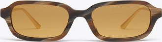 Tory Burch Rechteckige Kira Sonnenbrille aus Metall