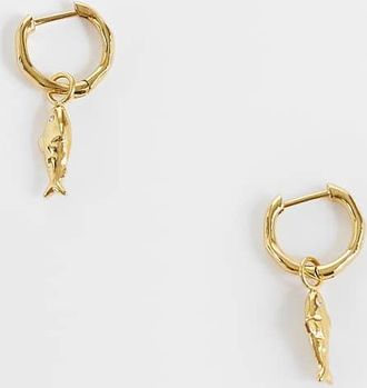 Abbott Lyon Abbbott Lyon boucles doreilles cr&eacute;oles huggie sardine plaqu&eacute;es or 18 carats-Dor&eacute;