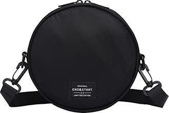 Generic Sac à bandoulière foncé pour homme - Tendance et simple - Couleur unie - Nouveau motif - Sac à bandoulière rond décontracté - Fermeture éclair - Prati