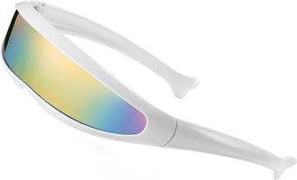 SHEEN KELLY Futuristisch Sonnenbrille f&uuml;r Cosplay Schmale Erwachsene Party Wrap Gl&auml;ser Spiegel