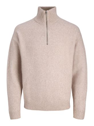 Jack & Jones Male Sweatshirt mit halbem Reißverschluss Einfarbig Sweatshirt mit halbem Reißverschluss