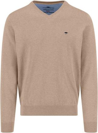 Fynch-Hatton Strickpullover aus Baumwolle, mit V-Ausschnitt, bequeme Passform