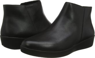 FitFlop Damen Sumi Stiefelette Leder Mode, Schwarz, 36 EU