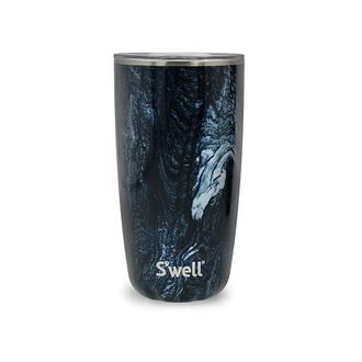 Swell Tumbler mit Deckel, 530ml, Azurit-Marmor, vakuumisolierter Reisebecher mit Schiebedeckel, für heiße und kalte Getränke, zu Hause oder im Büro bis zu 1