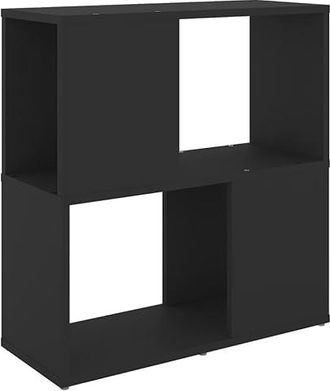 vidaXL Bibliothèque, Armoire à Livres avec Compartiment, Étagère à Livres avec Rangement Salon Salle de Séjour, Moderne, Noir Bois dIngénierie