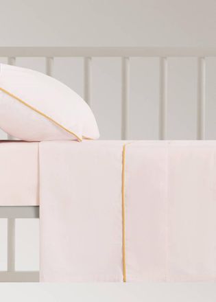 Mango Drap plat berceau percale de coton liser&eacute; en contraste violet clair/pastel - Home - 100x150cm - MANGO HOME