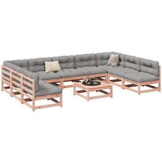 vidaXL vidaXL Salon de jardin 10 pcs bois massif sapin de douglas