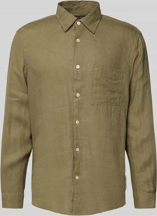 Marc O'Polo Regular Fit Leinenhemd mit aufgesetzter Brusttasche