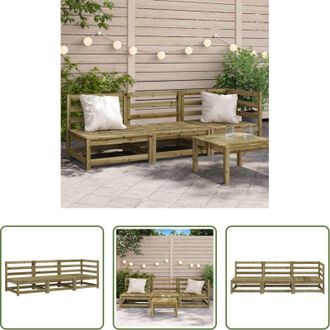 vidaXL Holzsofa - Gartensofa 3-Sitzer Kiefernholz Impr&auml;gniert