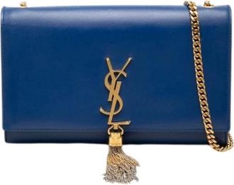 Saint Laurent Sac bandouli&egrave;re classique Kate Monogram YSL doccasion - Femme - Pre-owned - Bleu - Taille: ONE Size