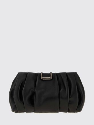 Brunello Cucinelli Pochette drap&eacute;e en cuir avec fermoir &agrave; pression