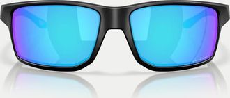 Oakley Gibston XL-Rechteck-Sonnenbrille mit blau verspiegelten Gl&auml;sern in Mattschwarz