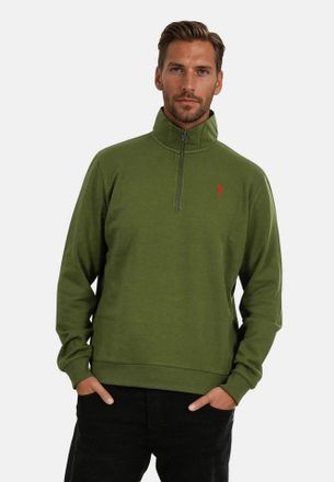 U.S.Polo Association Stehkragenpullover USNiico - Herren Half-Zip Pullover mit Logo-Stickerei Weiche Baumwollmischung, sportlich-elegantes Design und hoher Komfort