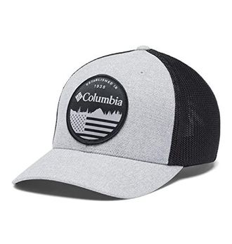 Columbia Casquette de balle unisexe en maille, gris chin /noir/drapeau, S/M