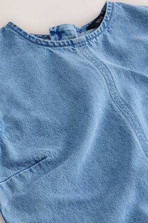 Next Jeanskleid &Auml;rmelloses, nahtloses Denim-Maxikleid (1-tlg)