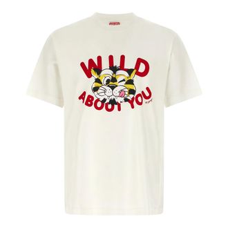 Kenzo Homme, Tops, Beige, Taille: XL Wild Tiger T-shirt