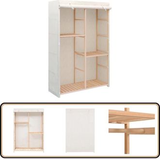 vidaXL Garde-robe à 3 niveaux 110 x 40 x 170 cm - Armoire Blanche - Armoire Rangements - Meuble Rangement - Dressing - Placard