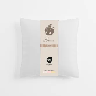 Hanse by Ribeco Select Kopfkissen federfrei 80x80 cm, hochwertiges Kopfkissen f&uuml;r weichen Schlafkomfort mit kombinierter F&uuml;llung aus Faserb&auml;llchen, waschbar bis 60&deg;C 