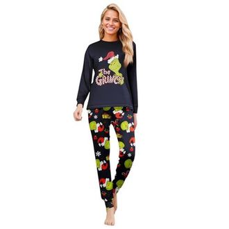 Generic Le Grinch Pyjama Noel Famille De Grinch The Coton Adulte Femme Vetement Deguisement Assorti Bebe Ensembles Chaud Et Doux Hiver Pull Noël Enfant Couple