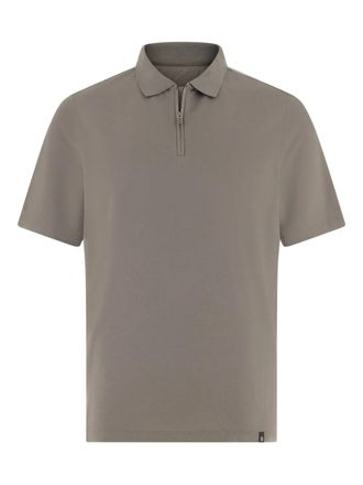 Boggi Milano open collar appliqu&eacute;d polo shirt - Grau