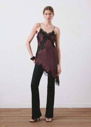 Mango Jean Violeta flare taille haute black denim - Femme - 34 - MANGO