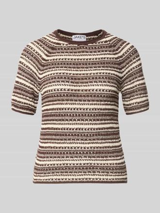 Jake*s Casual Strickshirt im Allover-Look mit Rollsaum