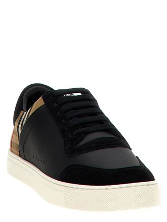 Burberry Check-Print Calfskin Sneaker - Black