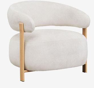 Sklum Pack de 2 fauteuils en tissu chenille et fer Jolie SKLUM Marron Bois Naturel
