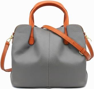 Zerimar Sac à main en cuir pour femme - Cuir raffiné et raffiné - Cuir de qualité avec une touche professionnelle Grey