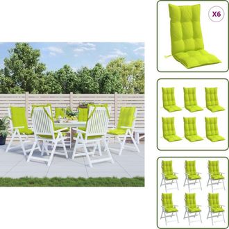 vidaXL The Living Store Hochlehner-Auflagen 6 Stk. Knallgr&uuml;n Oxford-Gewebe - Hochlehner Auflagen - Gartenstuhlkissen - Oxford Stoff - Wasserabweisend - Gr&uuml;n