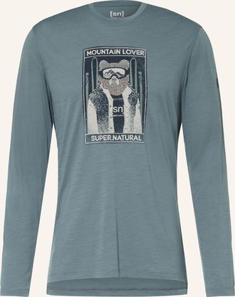 super.natural Funktionsshirt Bearski Mit Merinowolle blau