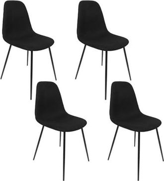 The Home Deco Factory HD0474, Set mit 4 modernen schwarzen Stühlen, Elegantes und Komfortables Design, ideal für Esszimmer oder Büro, pflegeleicht, Maße: 44 x 86 x 54 cm, s