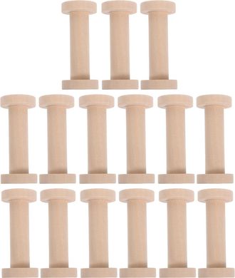 Cabilock 15st&uuml;cke Holzspulen F&uuml;r Bastelarbeiten Garnspulen Aus Naturholz Leere Holzspulen Zum N&auml;hen Und Stricken Holzspulenst&auml;nder F&uuml;r Organisiertes Garnmanage