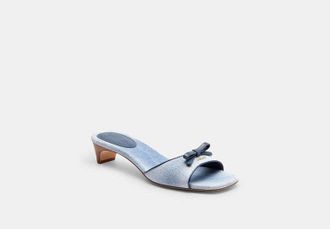 Coach Sandale Aus Loved-Denim Mit Kitten Heel Und Schleife