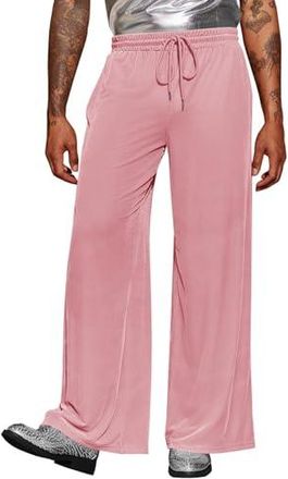 Generic Pantalon tendance &agrave; jambe large pour homme, pantalon d&eacute;contract&eacute; en velours c&ocirc;tel&eacute; des ann&eacute;es 70, pantalon de discoth&egrave;que, v&ecirc;tement athl&eacute;tique pour ho