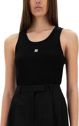 Givenchy Logo Cotton Tank Top - Black
