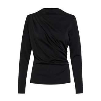 MY ESSENTIAL WARDROBE Lang&auml;rmliges Helle Top - - Tops - Damen - Schwarzk - 2XL