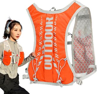 Generico Trinkrucksack f&uuml;r Laufsport, 5 Liter, ultraleicht, feuchtigkeitsabsorbierende Weste mit reflektierenden Streifen, auslaufsichere Tasche f&uuml;r Camping