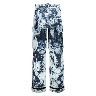 Ferrari Verblasste Cargo Jeans mit Logodetail - - Jeans - Herren - Blau - W30