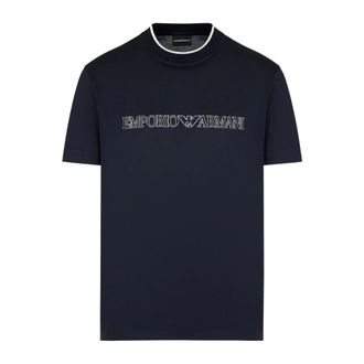 Emporio Armani T-shirt bleu &agrave; manches courtes 3D1Td41Juvz09R0 - Homme - Tops - Bleu - Taille: XS