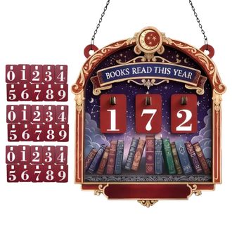 Generic B&uuml;cher Dieses Jahr Gelesen - 180 G Holz-Tischdekoration, Schild B&uuml;cher Gelesen Mit 30-Nummernschild F&uuml;r Zuhause, Schlafzimmer, Arbeitszimmer, Biblioth
