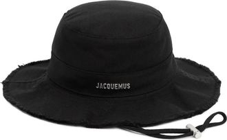 Jacquemus Caps & M&uuml;tzen - Black Cotton Bucket Hat With Adjustable Straps - Gr. 58 - in Schwarz - f&uuml;r Damen