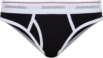 Dsquared2 Femme, Sous-v&ecirc;tements, Noir, Taille: 46 FR Logo Briefs