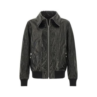 Rick Owens Leder Bomberjacke - - Jackets - Herren - Schwarzk - XL