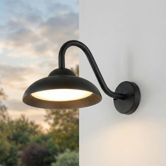 Licht-Erlebnisse Wandleuchte au&szlig;en LED Aluminium 25 cm breit IP54 Schwarz 3000 K warmwei&szlig; 640 lm Modern Wandlampe Hof Garten Au&szlig;enleuchte Wand Balkon
