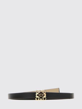Loewe Ceinture fine Anagram en cuir de veau avec boucle monogramme dor&eacute;e